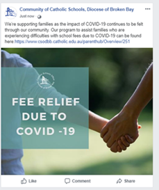 School Fee Relief COVID-19 - St John the Apostle, Narraweena